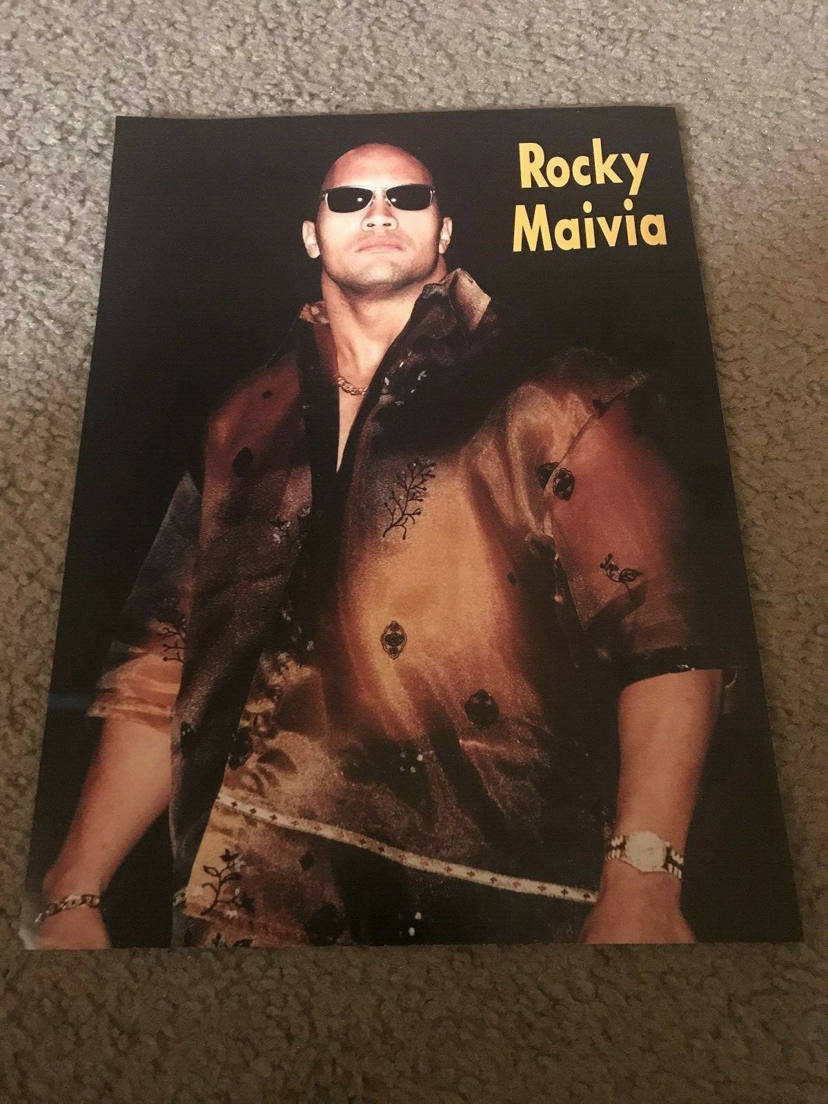 Vintage THE ROCK ROCKY MAIVIA Wrestling Pinup Photo WWF DWAYNE JOHNSON ...