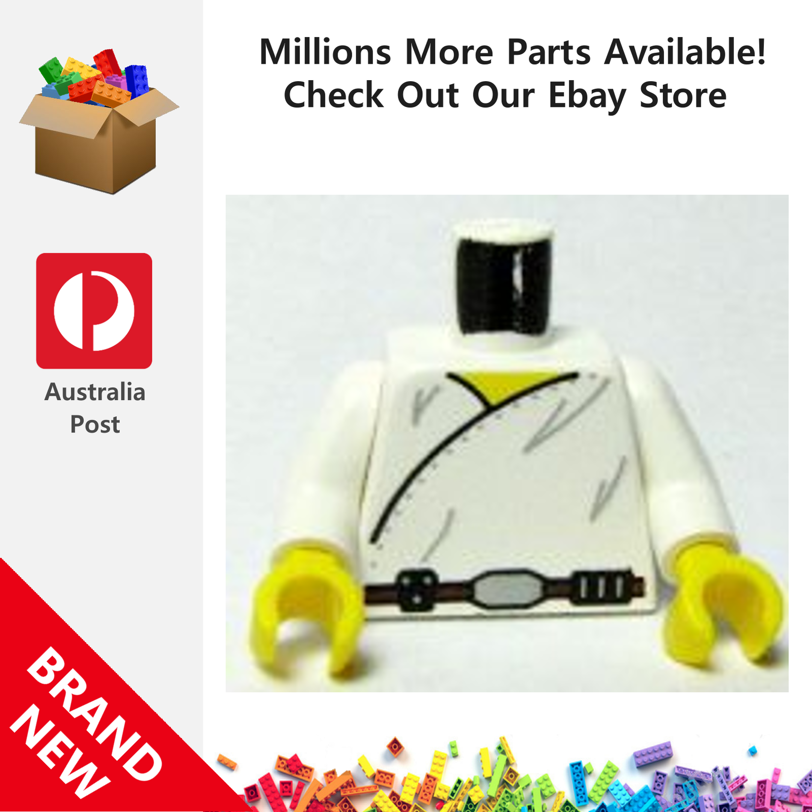 Genuine LEGO™ White Torso SW Wrap-Around Tunic and Utility 973 New ...