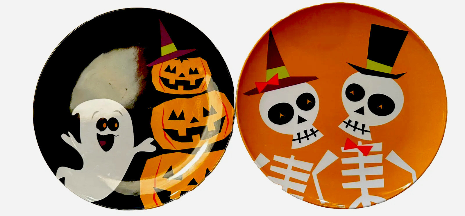 Halloween Theme Melamine Round Plates - Set of 2, Limited Edition/Rare ...