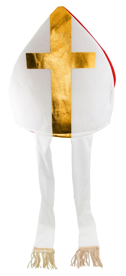 Adult Bishop Priest Pope Hat And Gold Crozier Staff Saint Costume ...