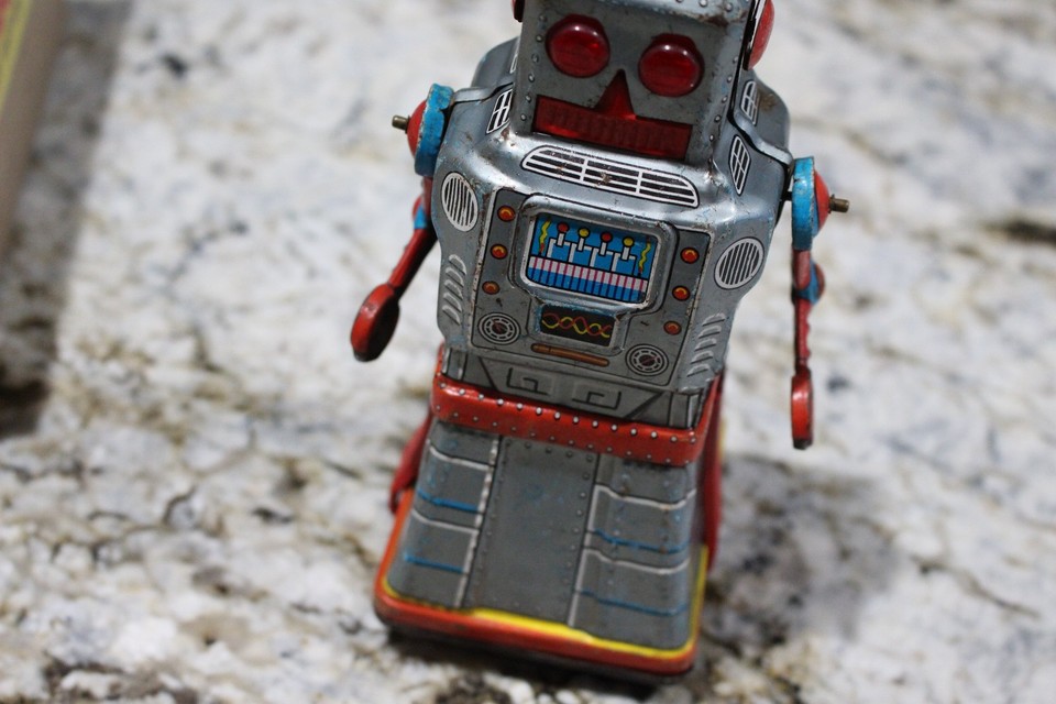 ATOM Robot Yoshiya KO Friction Powered Japanese Tinplate Toy ...