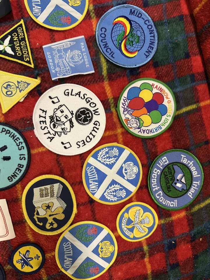 Vintage Girl Guides badge patch collection, worldwide items, 40 piece ...