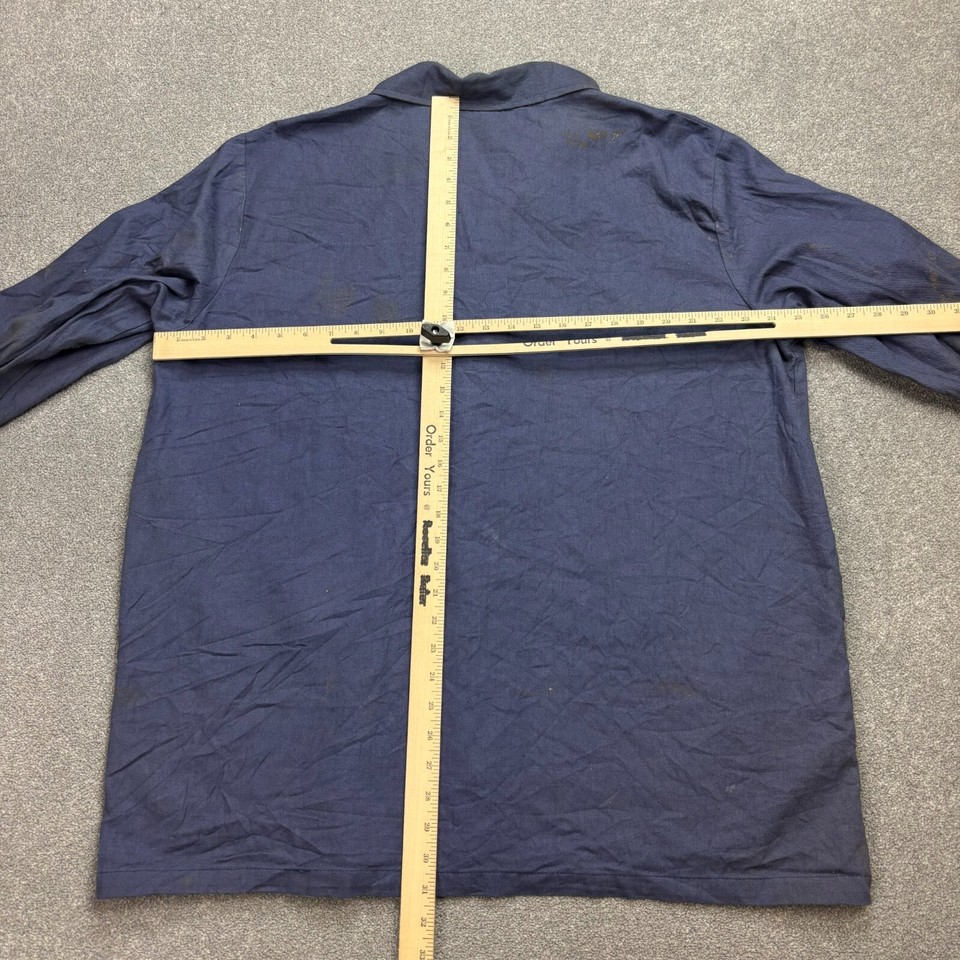 VINTAGE French Jacket Adult X Large Blue Work Wear Canvas Chore Utility ...
