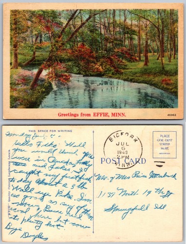 Effie Minnesota River Postcard | eBay