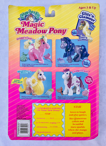 Vintage MOC My Little Pony G2 Magic Touch Cabbage Patch Meadow Glitz N ...
