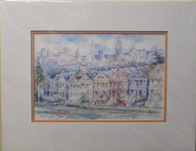 French Artist Legai San Francisco Victorian Houses Watercolor Print ...