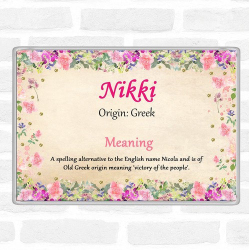 Nikki Name Meaning Jumbo Fridge Magnet Floral | eBay