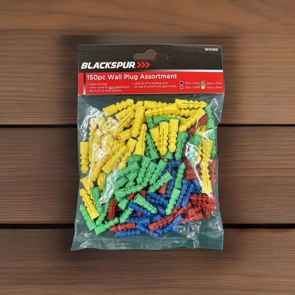 300pc Wall Plugs Assorted Set 5 6 7 8mm Expansion Plug Fixings ...