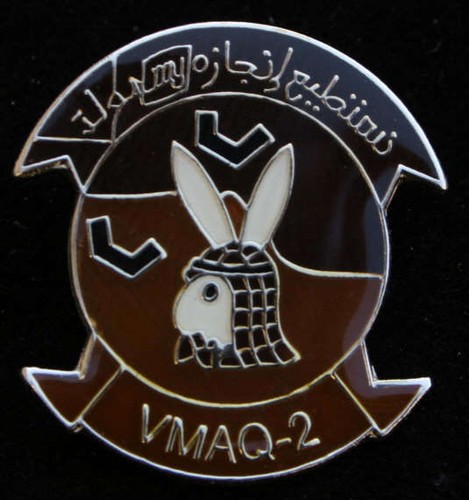 VMAQ-2 BUNNY LAPEL HAT PIN UP JESTER DESERT STORM US MARINES VETERAN ...