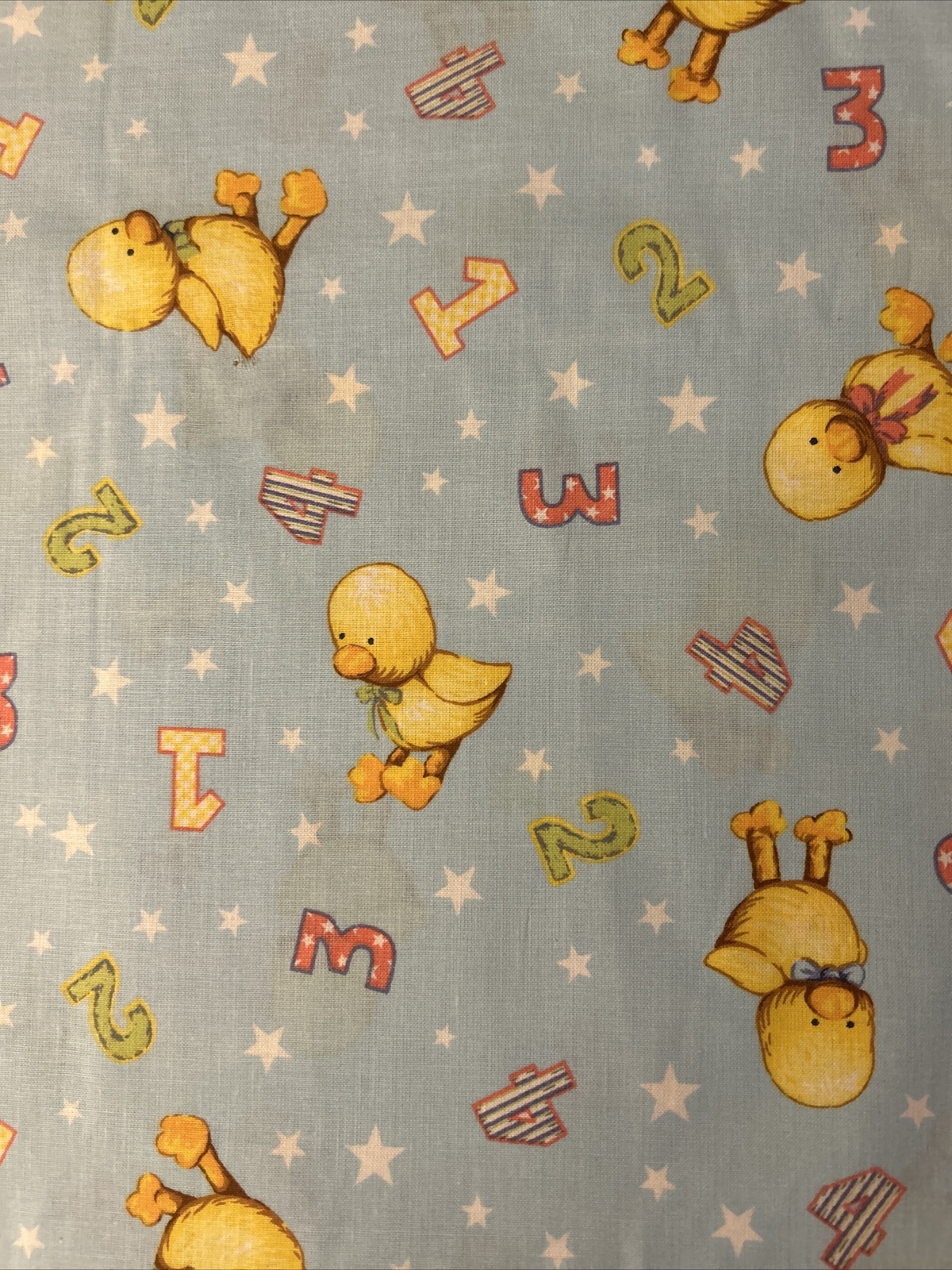 Daisy Kingdom Ducky Blue Jean Teddy Bear Cotton Fabric 1/2 Yard 18 By ...
