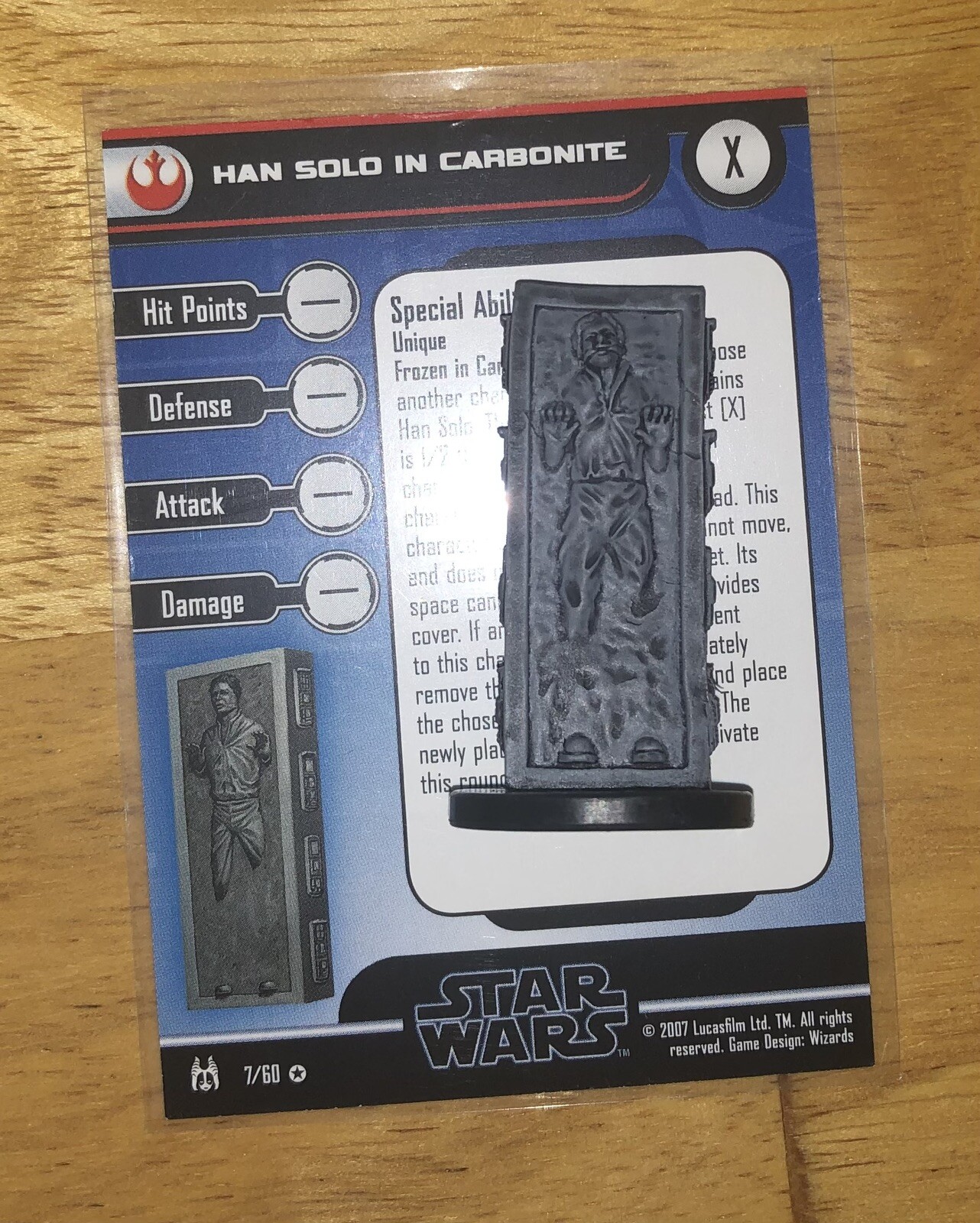 Star Wars Miniatures The Force Unleashed Han Solo In Carbonite 07/60 VR ...