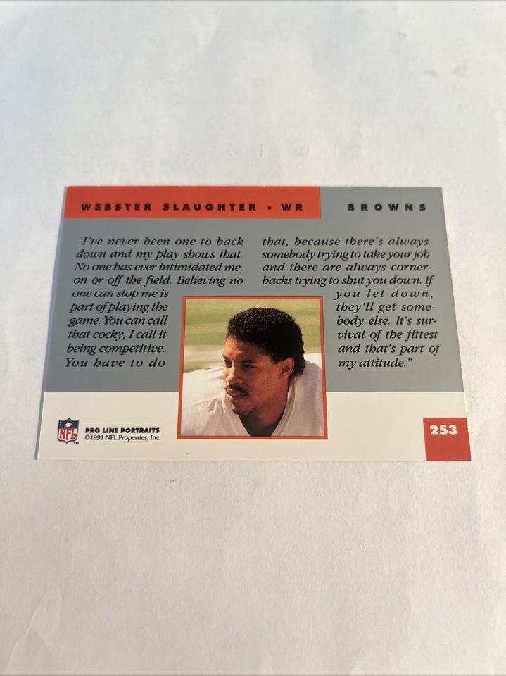 Lot (2) 1991 NFL Pro Line Portraits Webster Slaughter Cleveland Browns ...