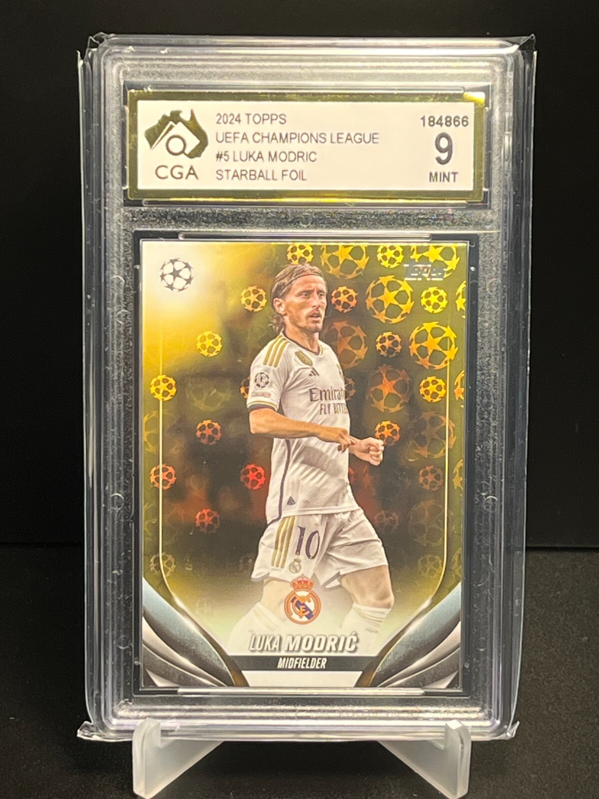 2023-24 TOPPS UEFA CLUB COMPETITIONS #5 LUKA MODRIC GOLD STARBALL ...