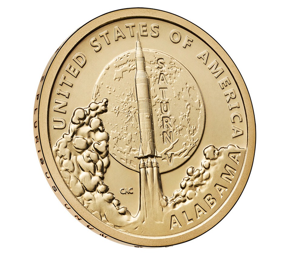 2024 -D American Innovation Saturn V Rocket $1 Coin Roll - Alabama | eBay