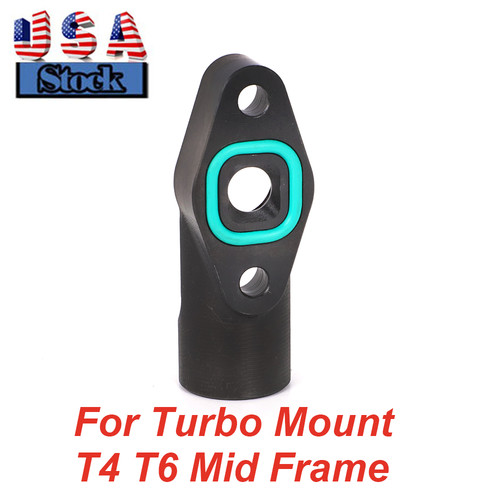 For Turbo Mount T4 T6 Mid Frame 10AN ORB Drain With Sealing Ring Carbon ...
