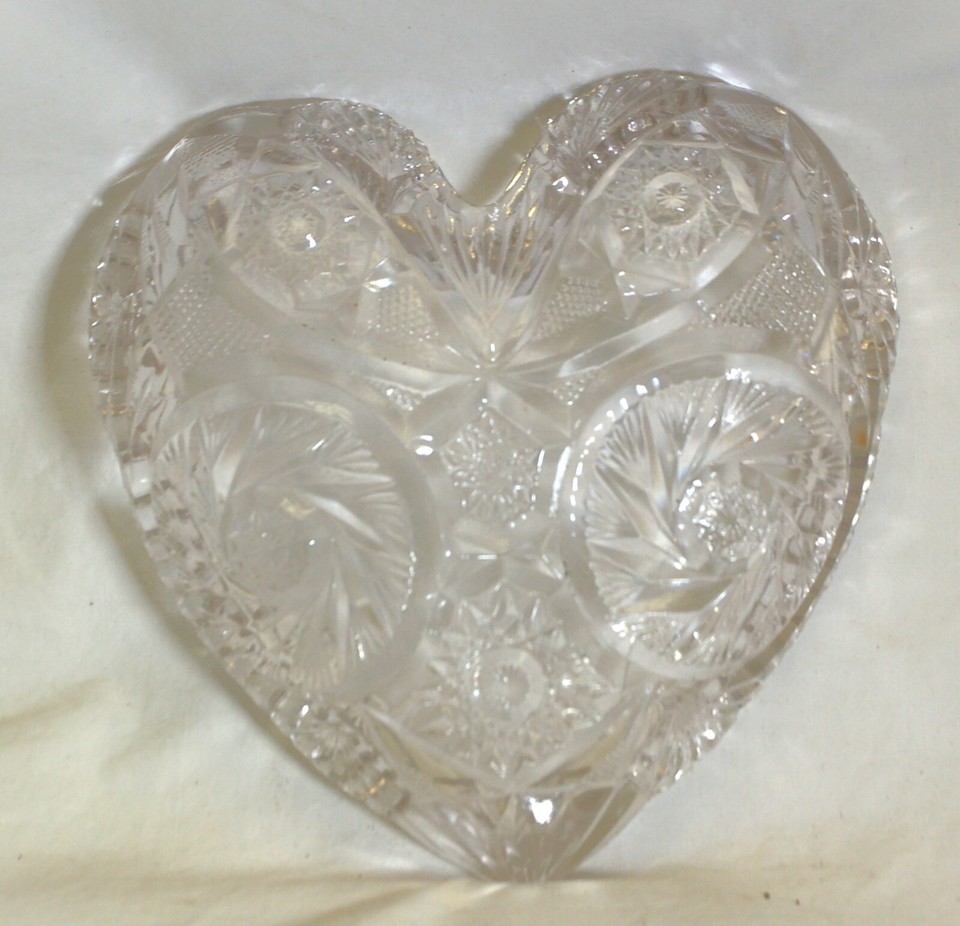 LE Smith Heart Shaped Candy Dish Clear Glass Pinwheel Sawtooth | eBay