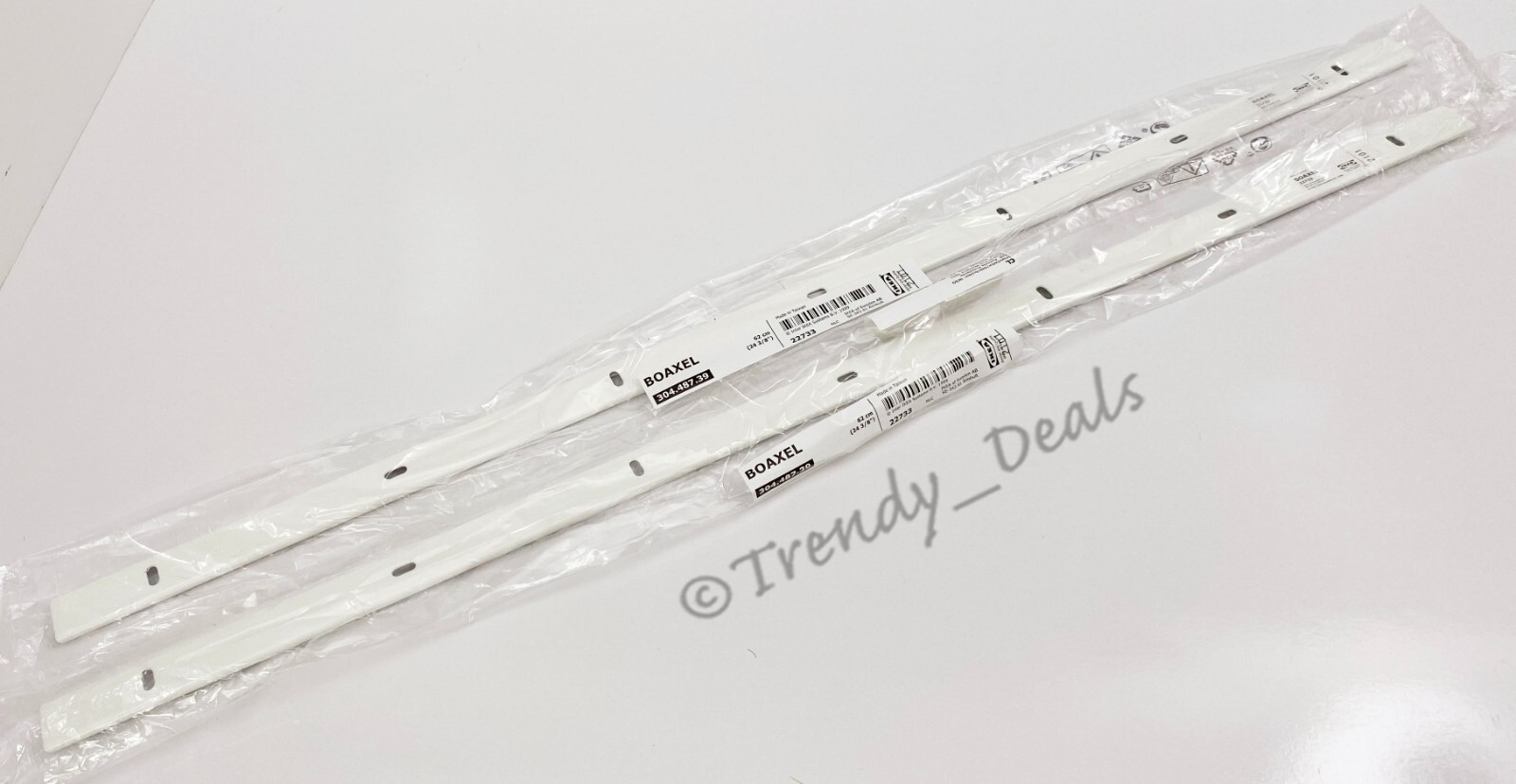 SET of 2 - Ikea BOAXEL Suspension Rail for Wall Upright, Steel White 24 ...