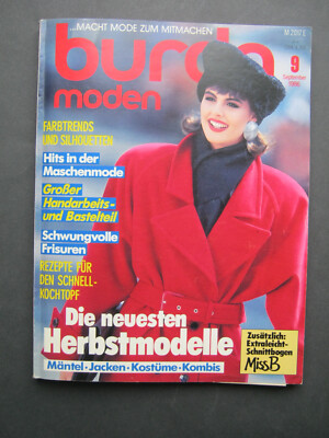 Burda Moden Heft 9 September 1986 komplett mit allen Schnittmustern ...