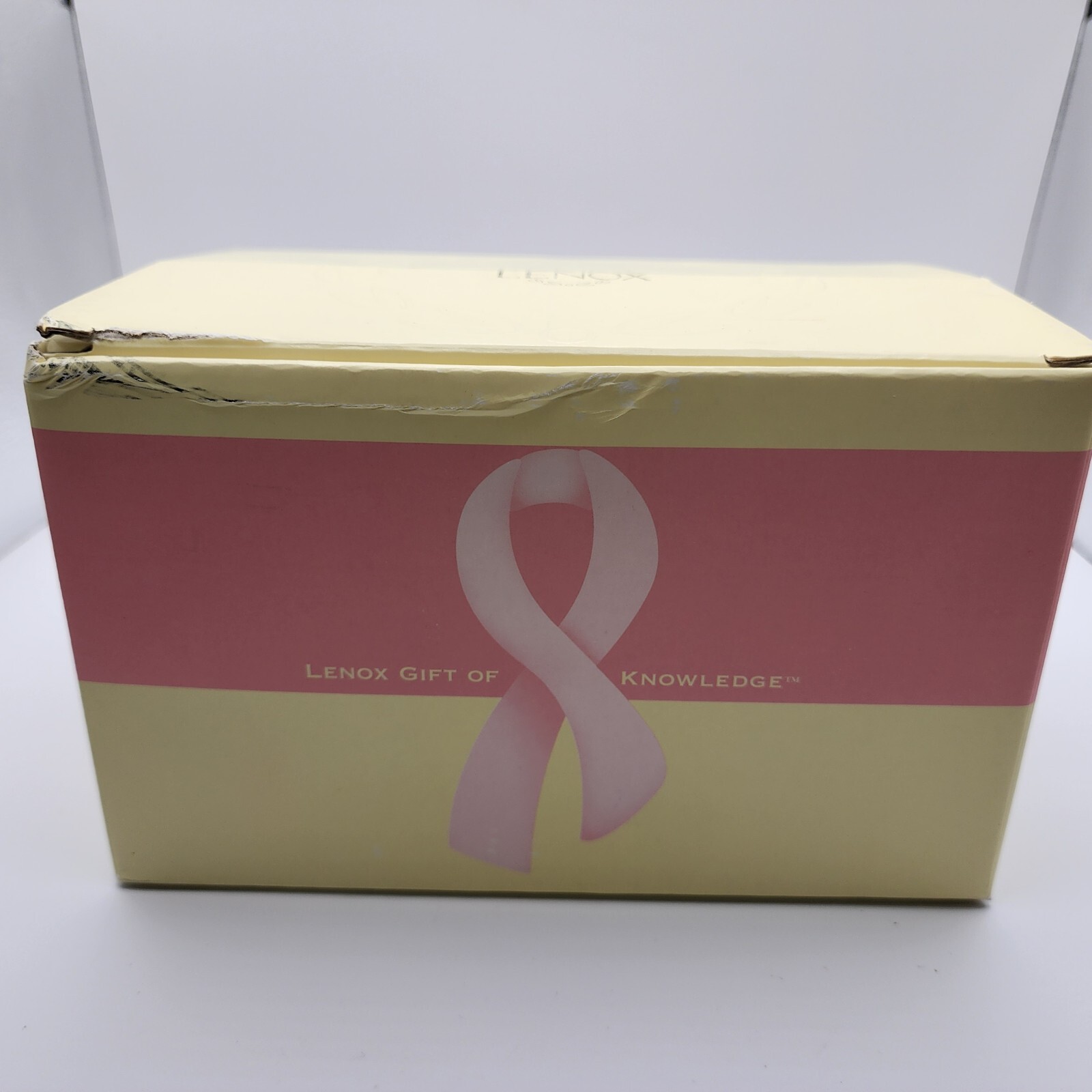 Lenox Gift of Knowledge Pink Glass Crystal Breast Cancer Candy Dish ...