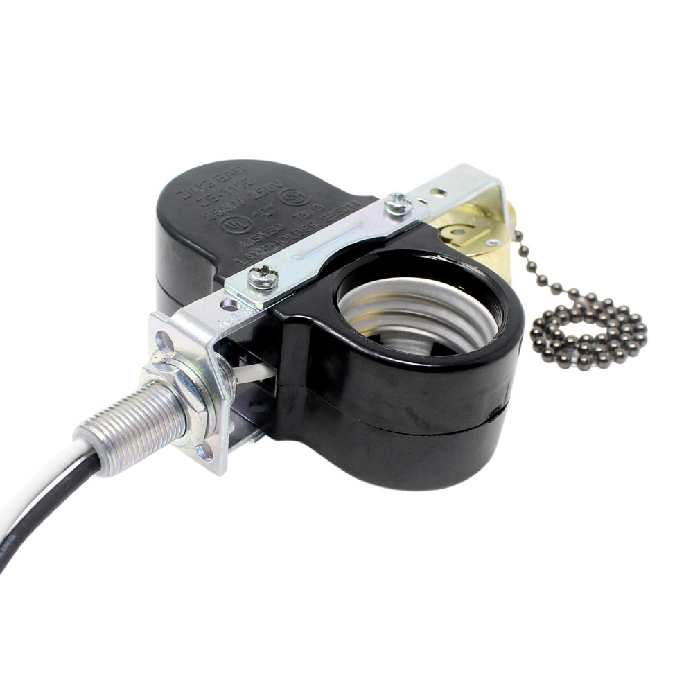 ZE-310D 2 Light Socket Cluster Edison Base w/ ZE-109M Pull Chain Switch ...