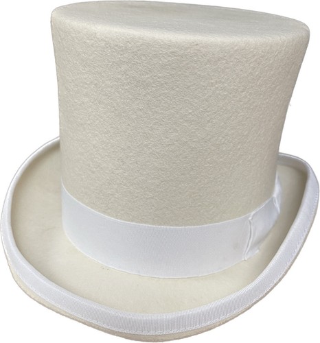 CLASSIC Wool Felt Men Top Hat Victorian Tuxedo Topper | 57cm | 6" Tall ...