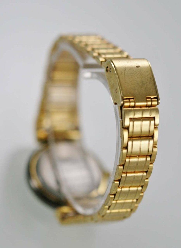 Le Baron Watch Womens White Stainless Steel Gold Battery Water ...