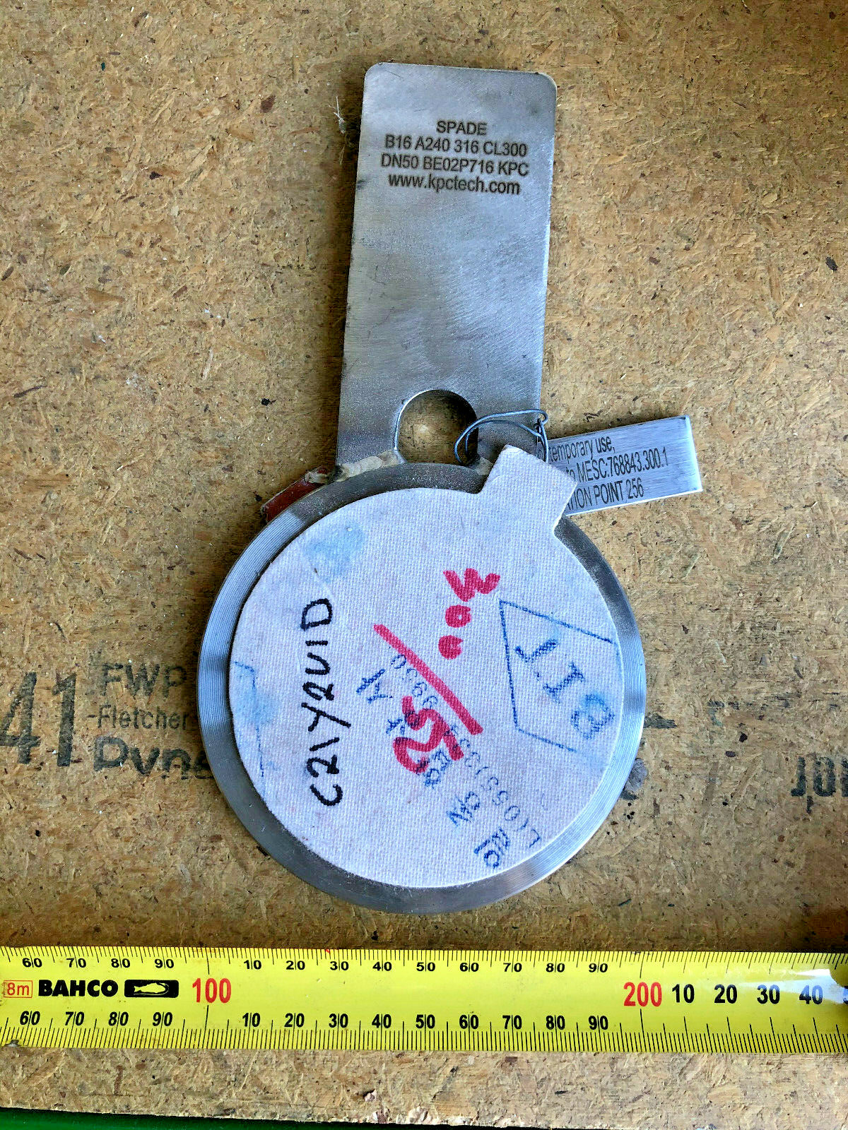 Pipe Spade / Paddle Blank / Blind DN50 Class 300 316SS B16 A240 KPC ...