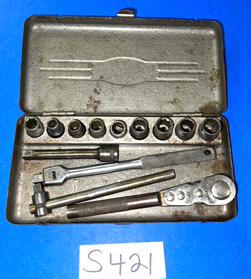 CRAFTSMAN TOOLS VINTAGE 1/4 DRIVE 14 PIECE SAE. GENERAL SOCKET SET ...