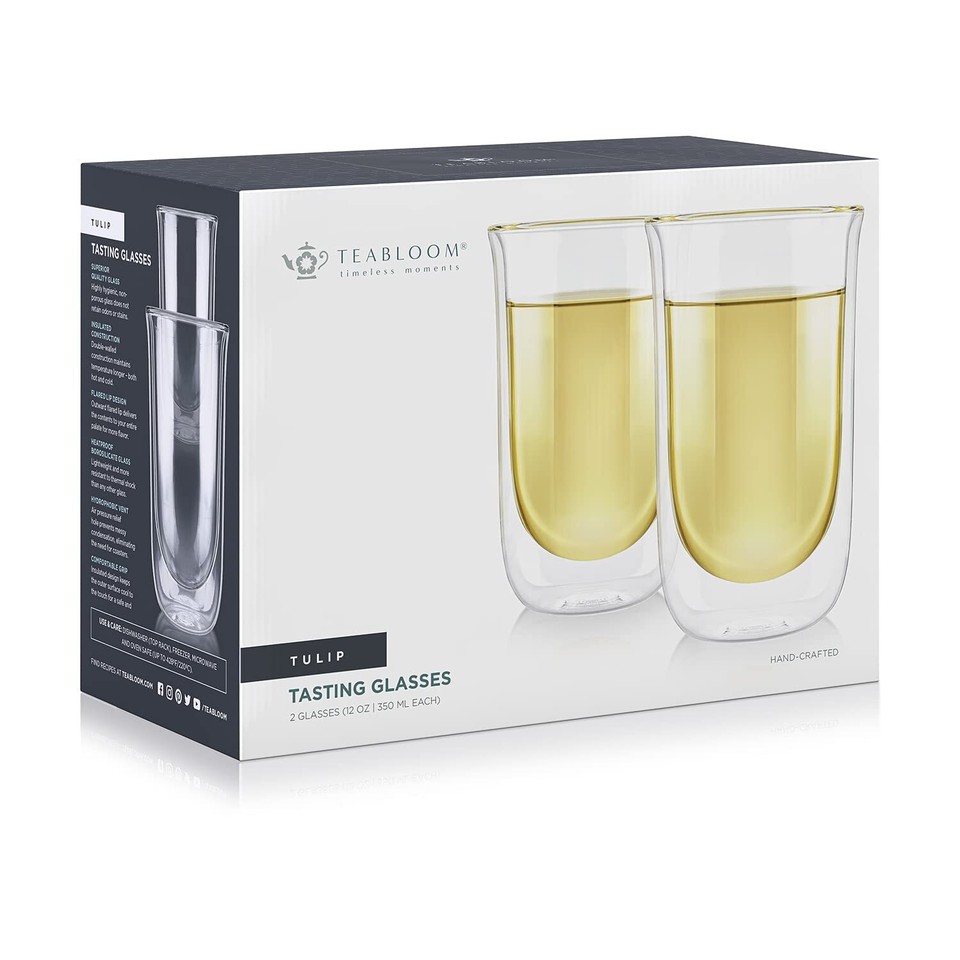 Tulip Insulated Glass Mugs12ozSet of 2Double Wall Glass for Hot/Cold | eBay