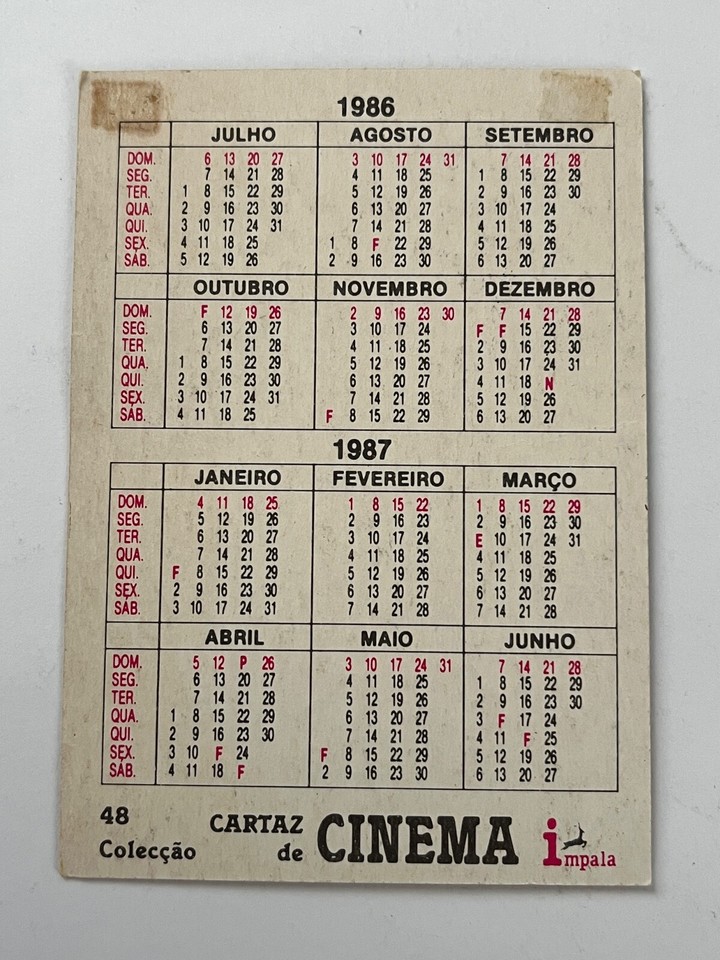 vintage pocket calendar 1986 dune david lynch film cinema movie #1233 ...