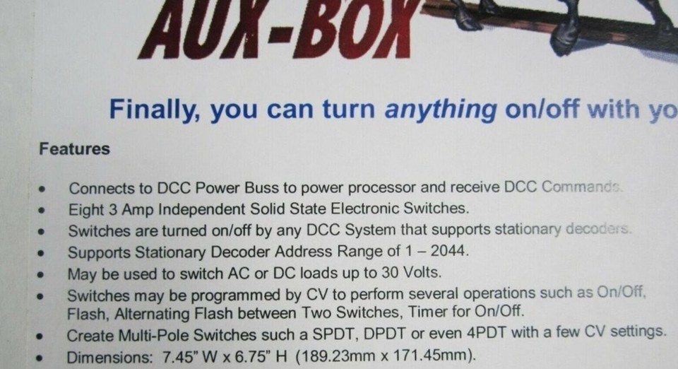 Acme 0808 Aux-Box DCC Appliance Connects to DCC Power Bus to DCC ...