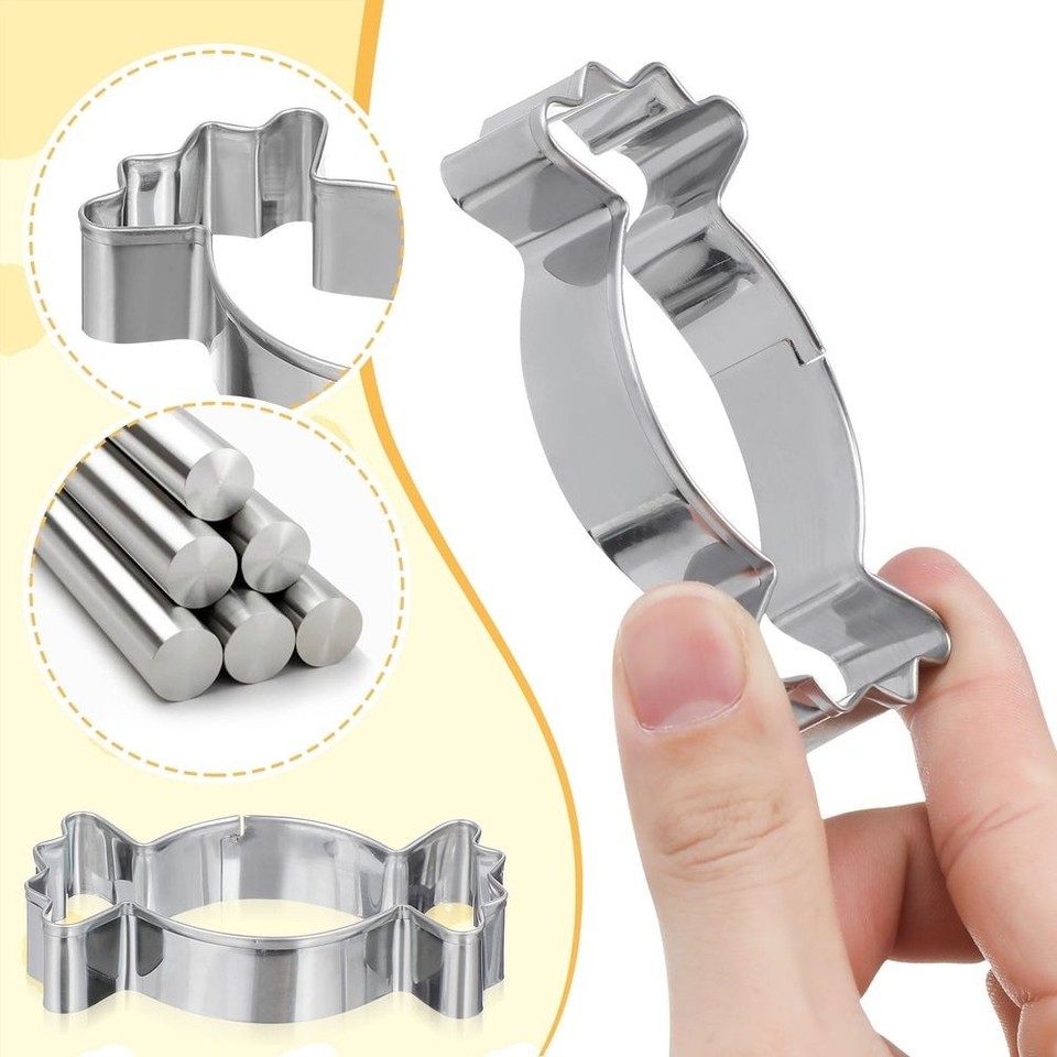 2Pcs Stainless Steel Biscuit Cutters for Baking Silver Cookie Dough ...