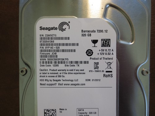 Seagate ST3320413AS 9YP14C-520 FW:JC49 TK 320gb Sata 3.5" HDD | eBay