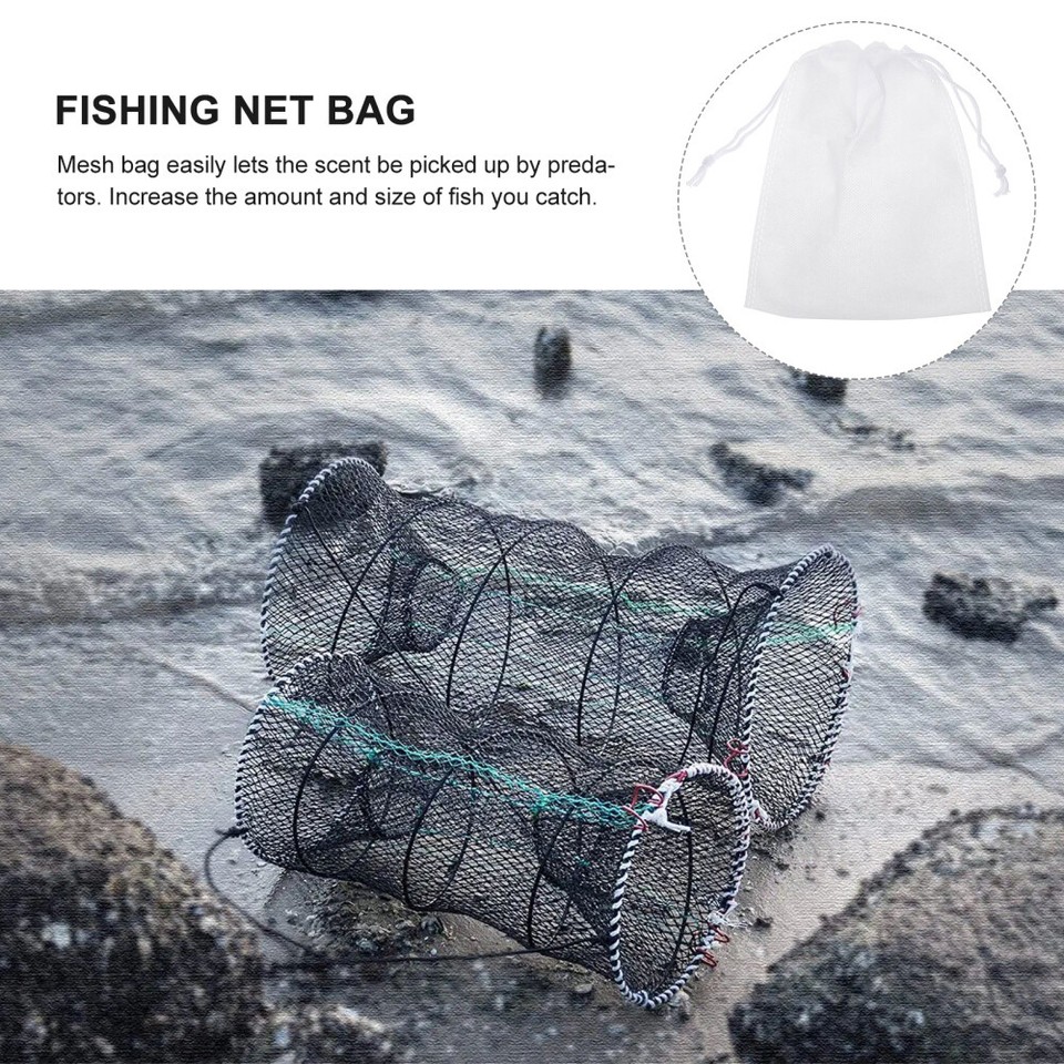 10pcs Carp Fishing Mesh Net Bag Draw String Mesh Sack Fishing Equipment ...