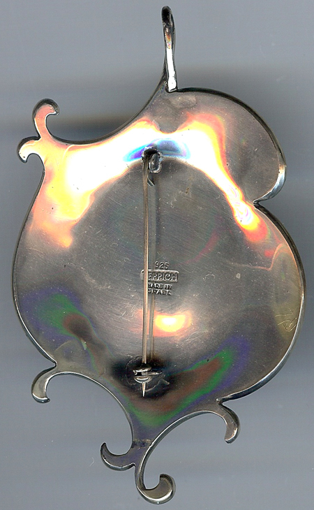 TEPPICH ISRAEL LARGE VINTAGE MODERNIST DESIGN STERLING TIGER EYE PIN ...