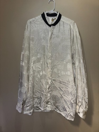 Live Collection Italy New York Men's White Sheer Button Up vintage XL ...