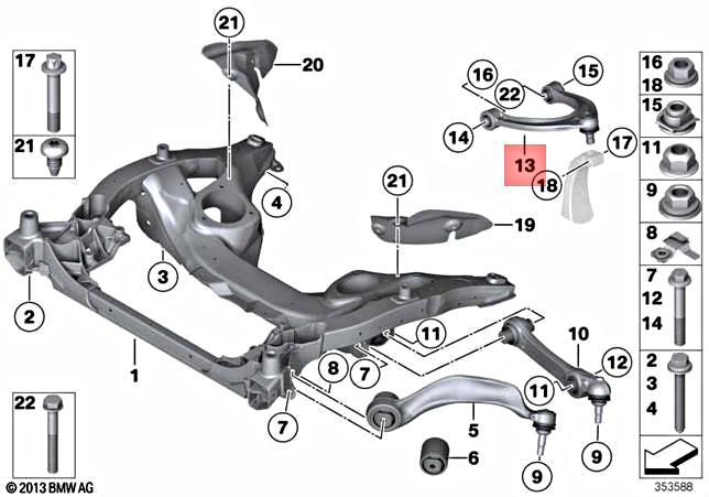 For BMW Genuine Suspension Control Arm Front Upper 31126775967 | eBay