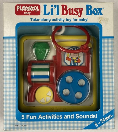Vtg Playskool Lil Busy Box Toy Train Take Along Activity Sensory Toy ...