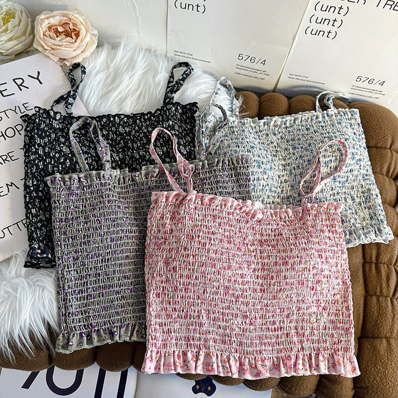 Chest Wrap Vest Women's Fixed Chest Cushion Ice Silk Bra Sling Short ...