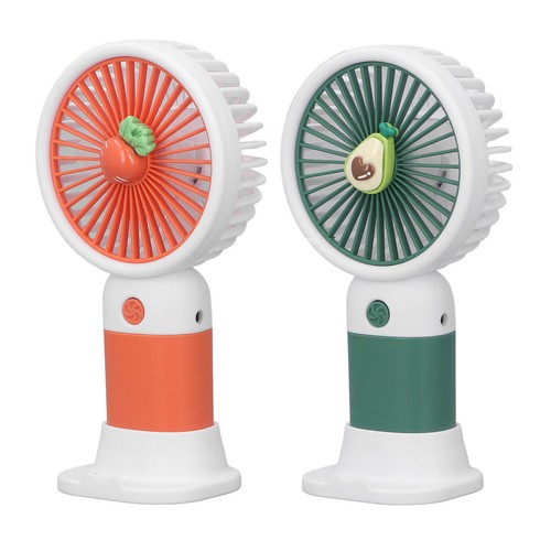 Handheld Fan Small Fruit Cartoon Pocket Fan Portable USB Rechargeable ...