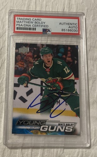 Matt Boldy Signed 2022-23 Upper Deck #201 Young Guns Wild RC Auto Card ...