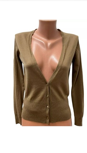 MARELLA MAX MARA Size M 100% WOOL Cardigan Tan Brown Long Sleeve | eBay