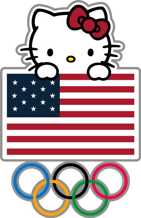 2020 Tokyo SANRIO Hello Kitty USA Flag Olympic Team NOC Pin