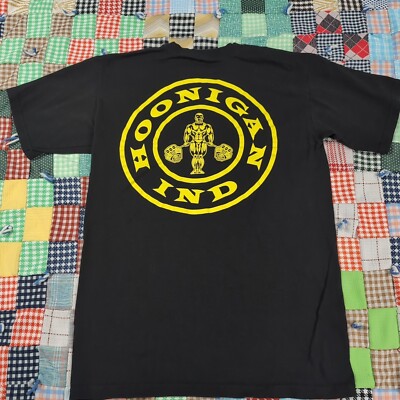 Hoonigan Industries Gold's Gym Logo Two-sided Black Small T-shirt | eBay