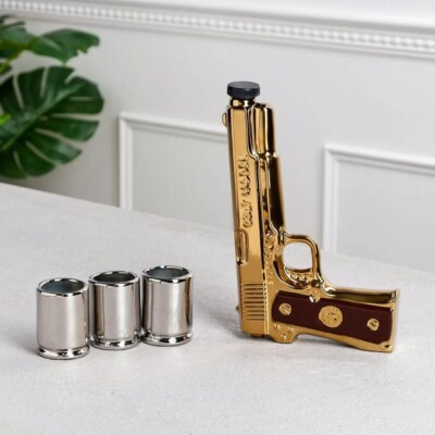 GOLD Military Gift Barware Whiskey DECANTER | GUN Gift | Colt, Vintage ...