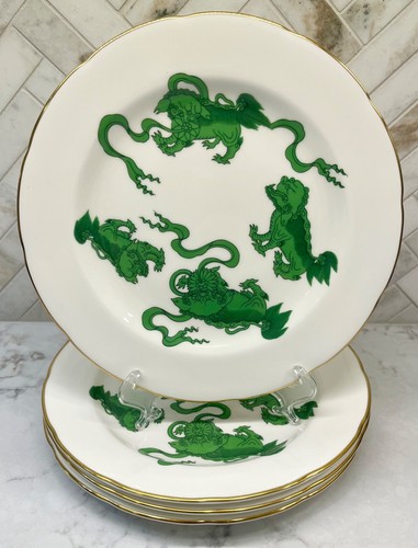 FOUR Wedgwood Green Chinese Tigers for Colonial Williamsburg Salad ...