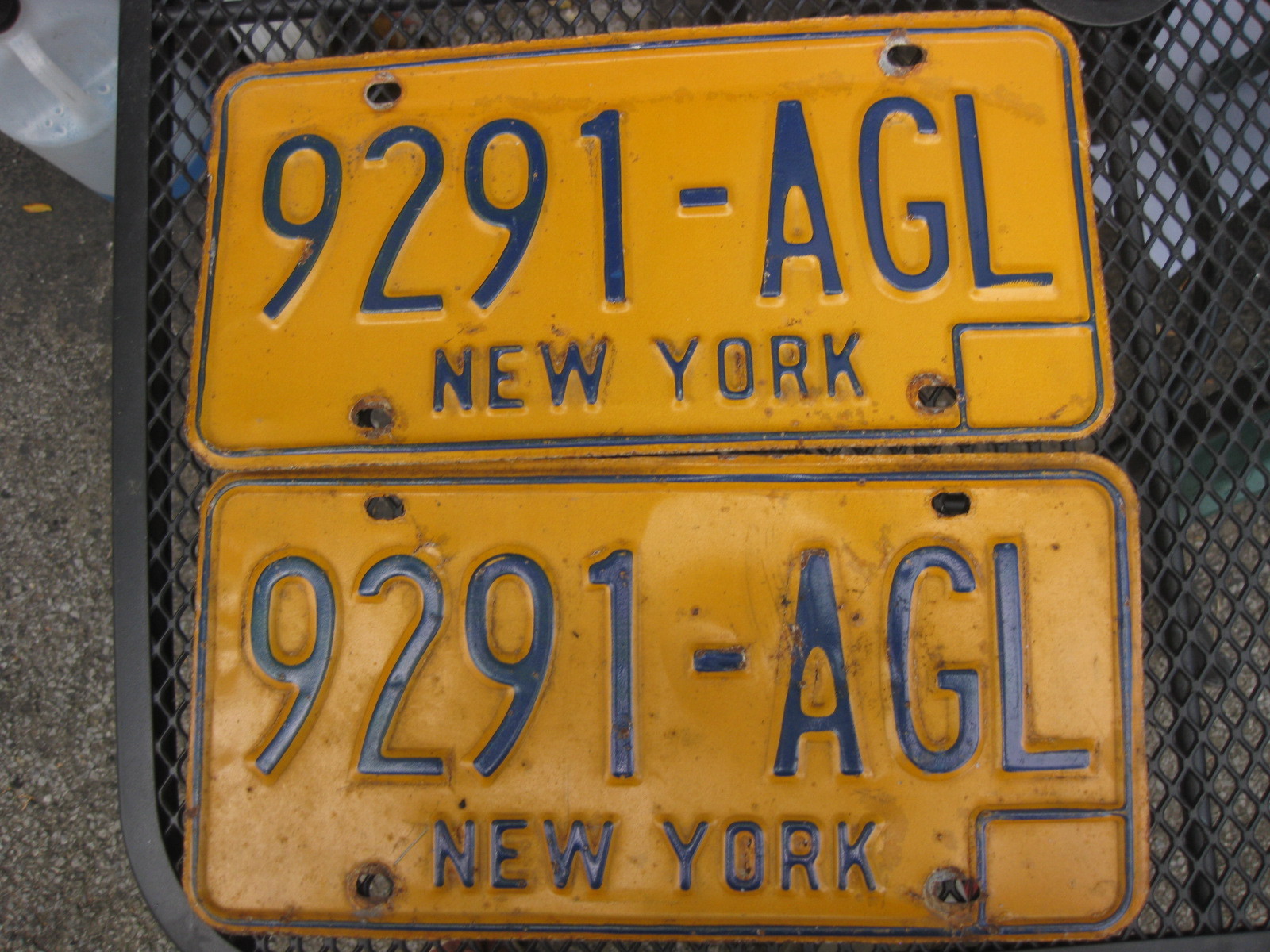 VINTAGE NY NEW YORK STATE PLATE # 9291AGL AUTHENTIC ORIGINAL US PLATES ...