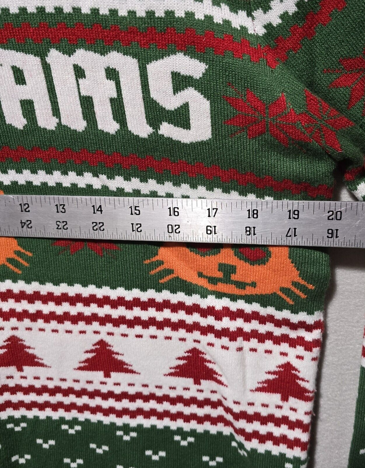 Ryan Adams Ugly Christmas Cats Red, Green, White Sweater Size M | eBay