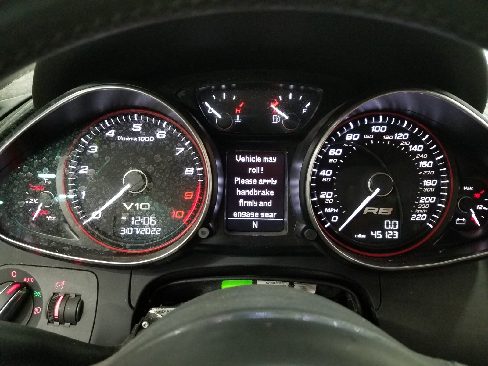 11 AUDI R8 QUATTRO 5.2L AT SPEEDOMETER INSTRUMENT CLUSTER 420920981 for ...