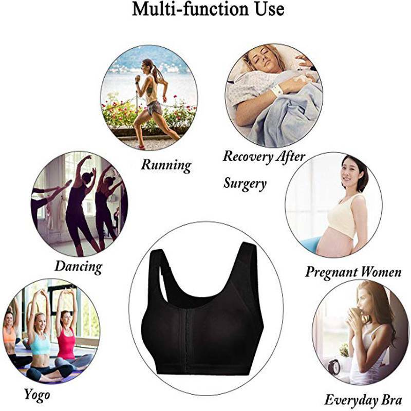 Front Fastening Stretch Post Surgery Bra With Wide Back Support front-fastening-stretch-post-surgery-bra-with-wide-back-support